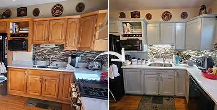 Cabinet Transformations Before And After Details Of The Painted